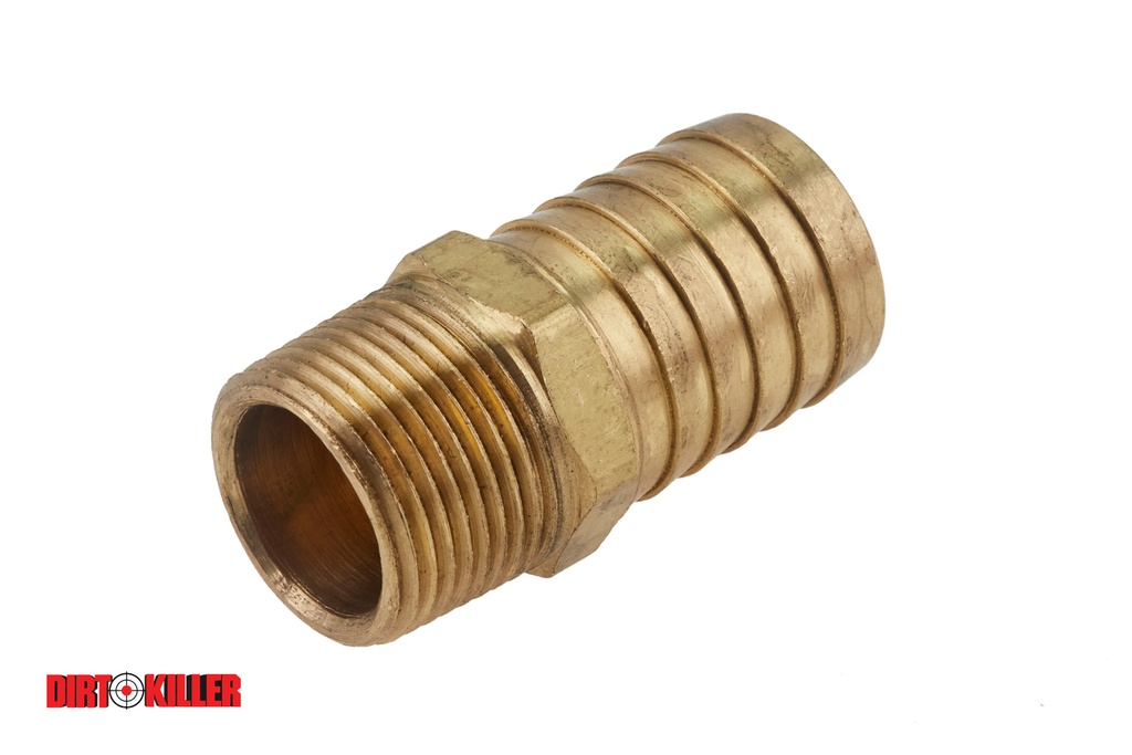 Brass Hose Barb Adapter 3/4" MNPT x 1" Barb | Dirt Killer